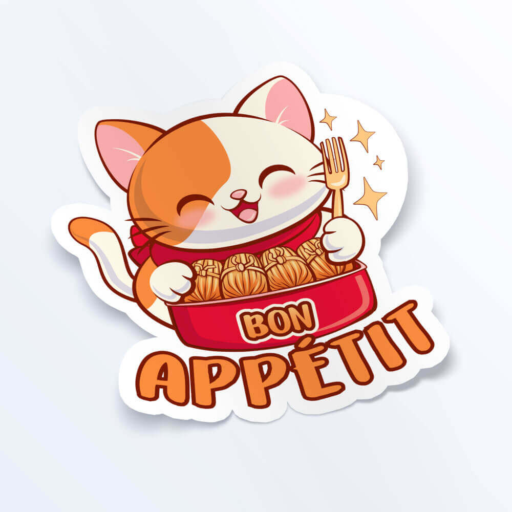 Bon Appetit Tamale Cat Kawaii Sticker – Irene Koh Studio