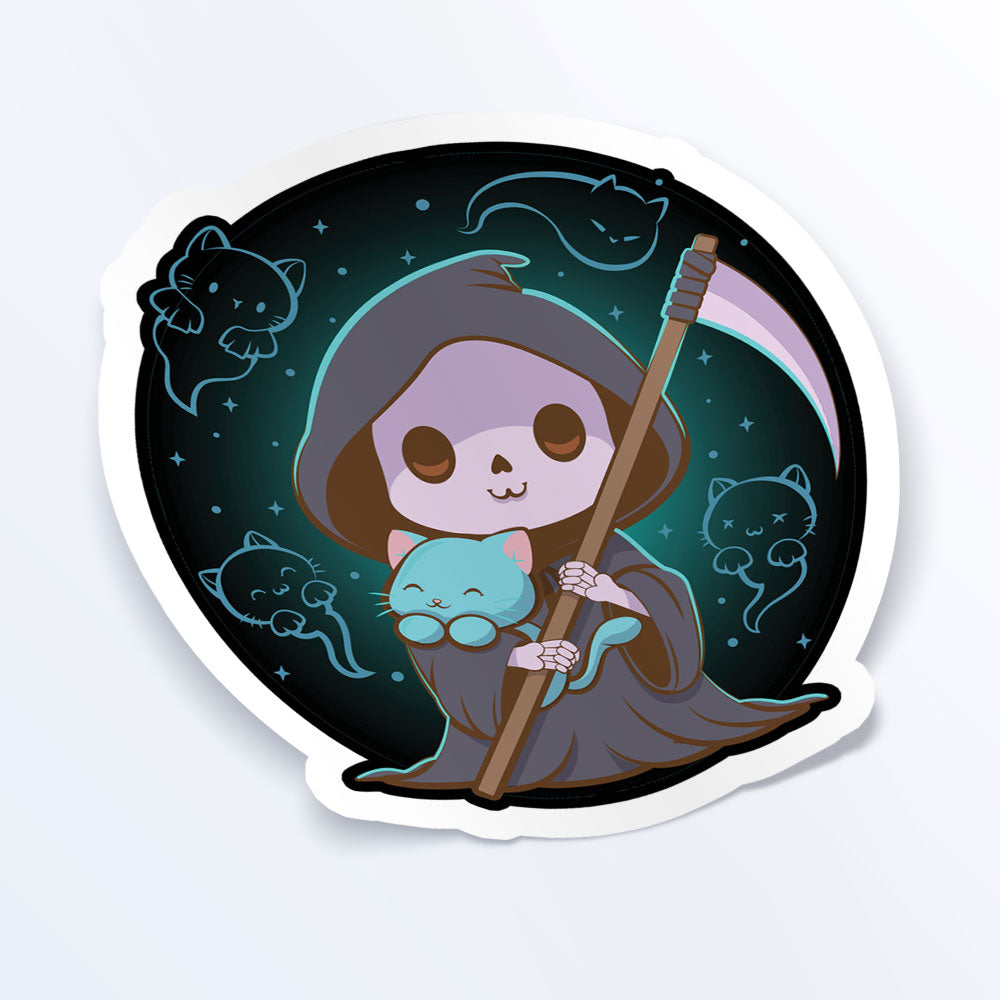 Grim Reaper and Ghost Cats Kawaii Sticker – Irene Koh Studio