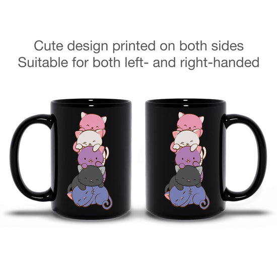 Genderfluid Pride Cute Kawaii Cat Mug | Irene Koh Studio