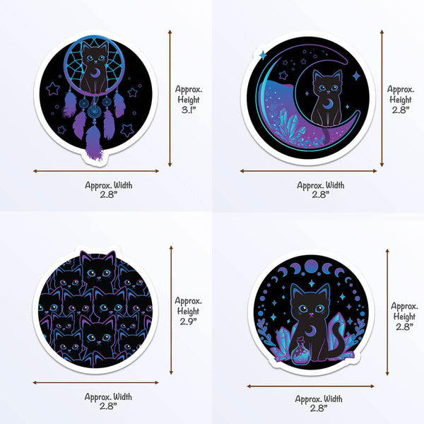 Witchy Black Cat Kawaii Stickers - Set of 4 – Irene Koh Studio